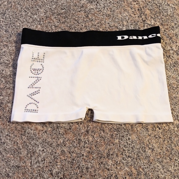 IDEA USA | Shorts | Idea Usa White And Black Rhinestone Dance Spankys ...